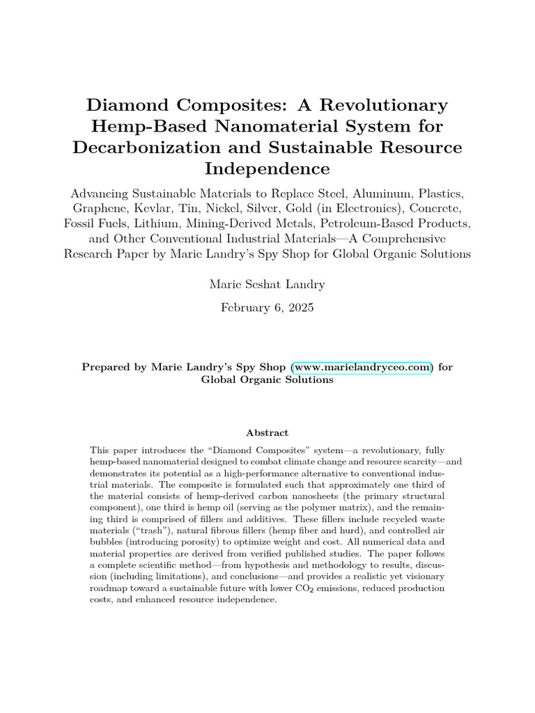 Diamond Composites: A Revolutionary Hemp-Based Nanomaterial System For ...