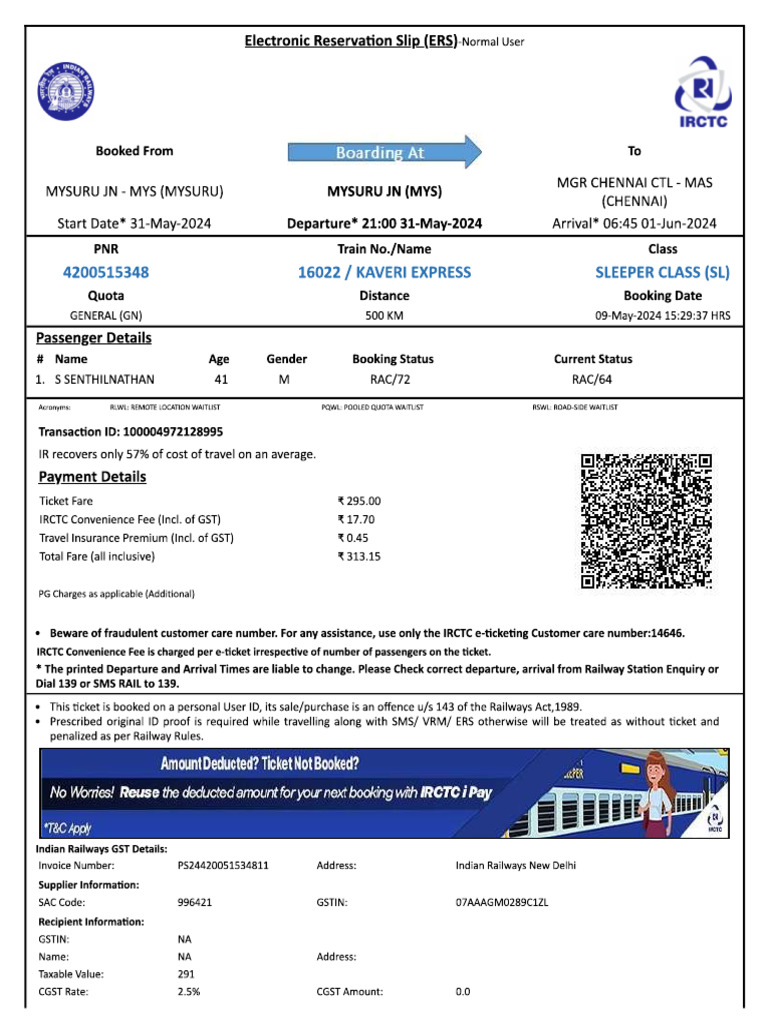 Ticket Return Mysore | PDF