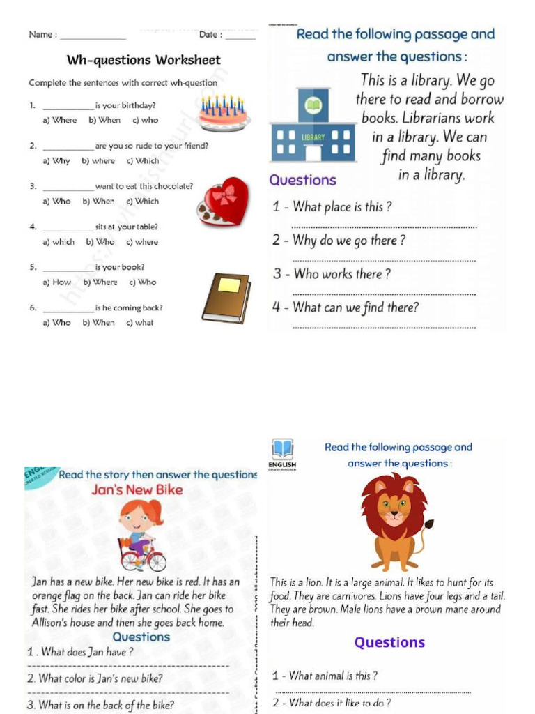 WH Question Words and Text Comprehension | PDF