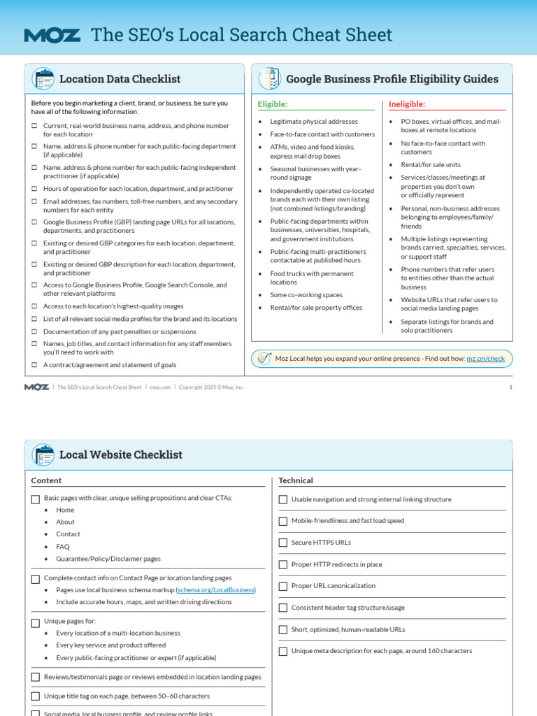 2022 Local SEO Cheat Sheet | PDF | Search Engine Optimization | World ...