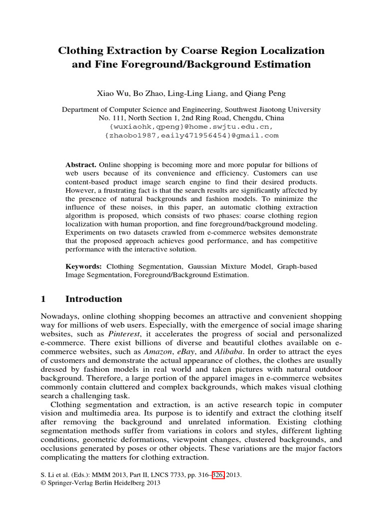 Clothing Extraction | PDF | Image Segmentation