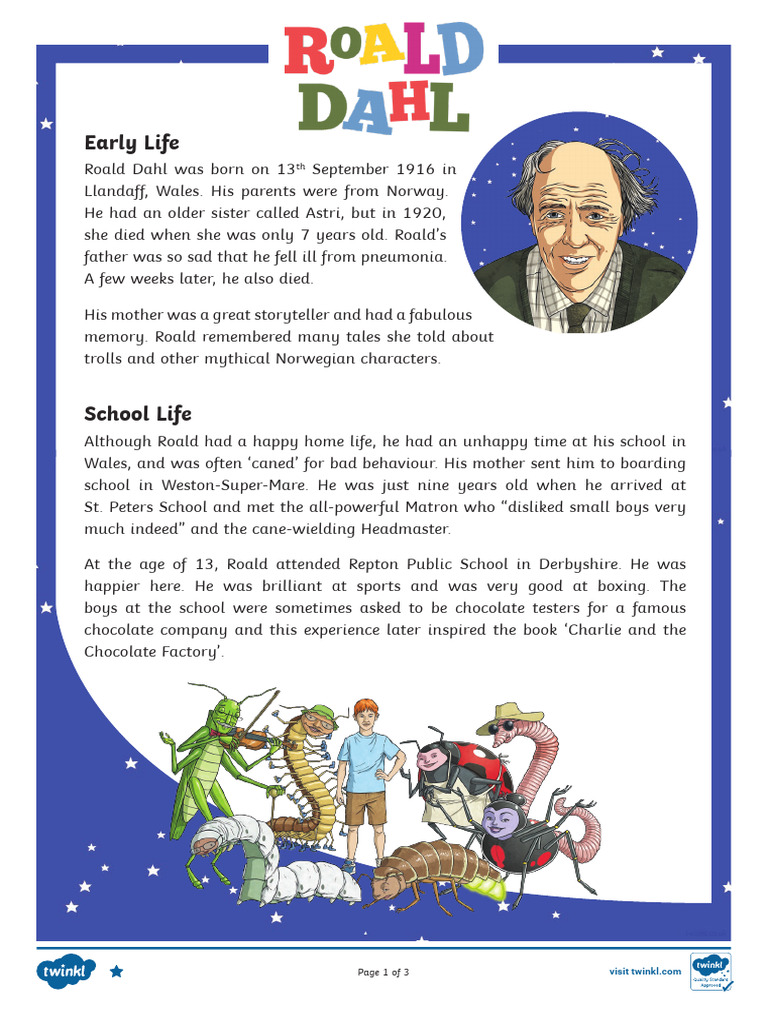 Roald Dahl: A Brief Biography | PDF