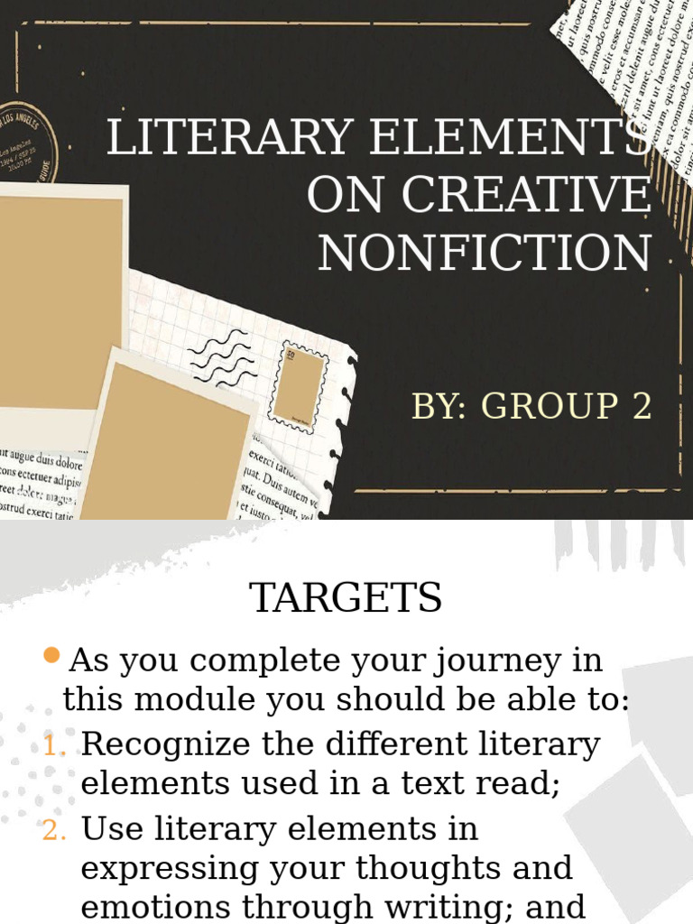 Literary Elements in Creative Nonfiction | PDF | Plot (Narrative ...