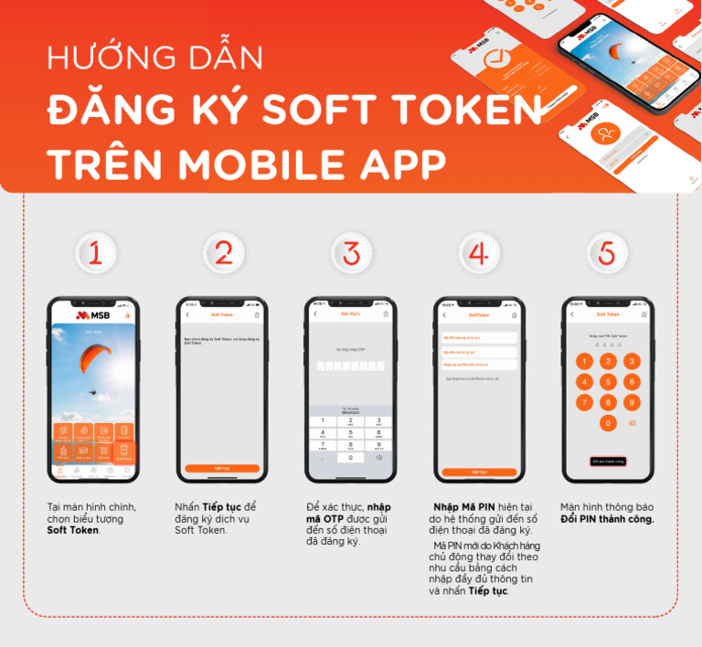 MSB Info HDSD Dang Ky SOFT TOKEN Tren MB App 2021 | PDF