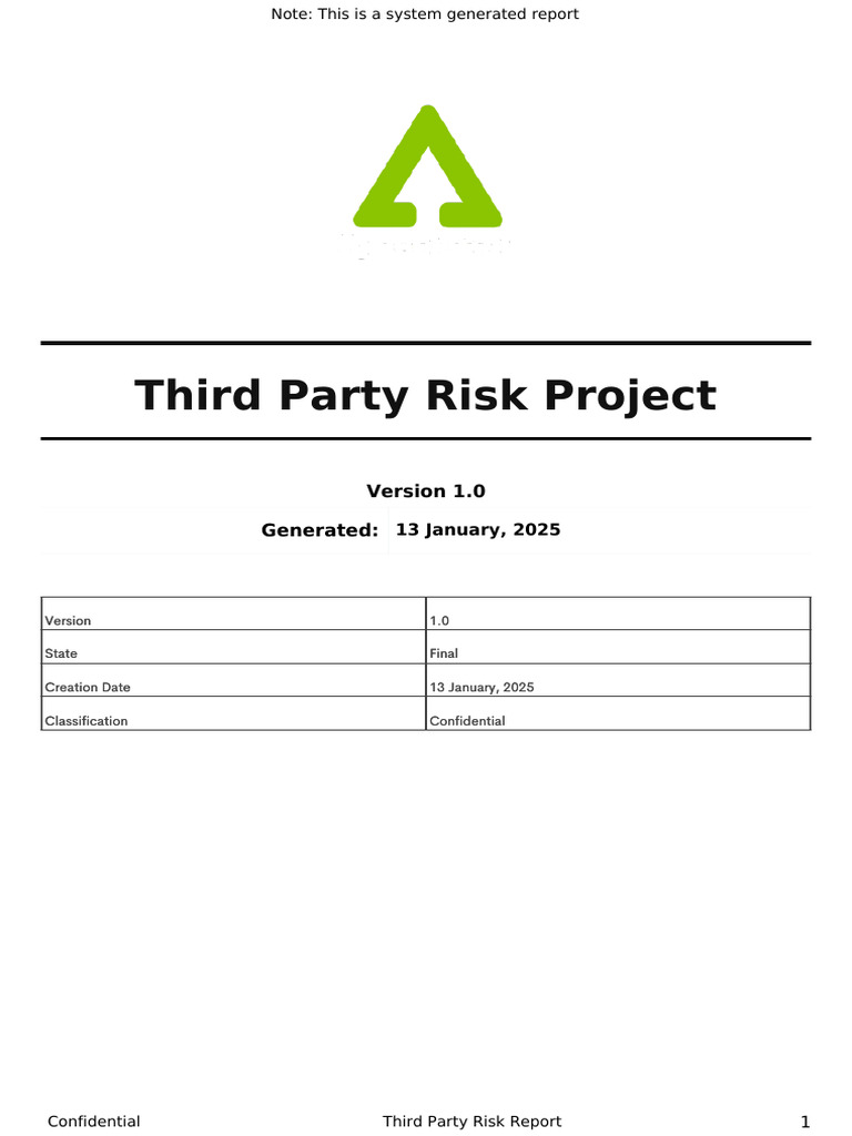 Third Party Risk Assessment Report | PDF