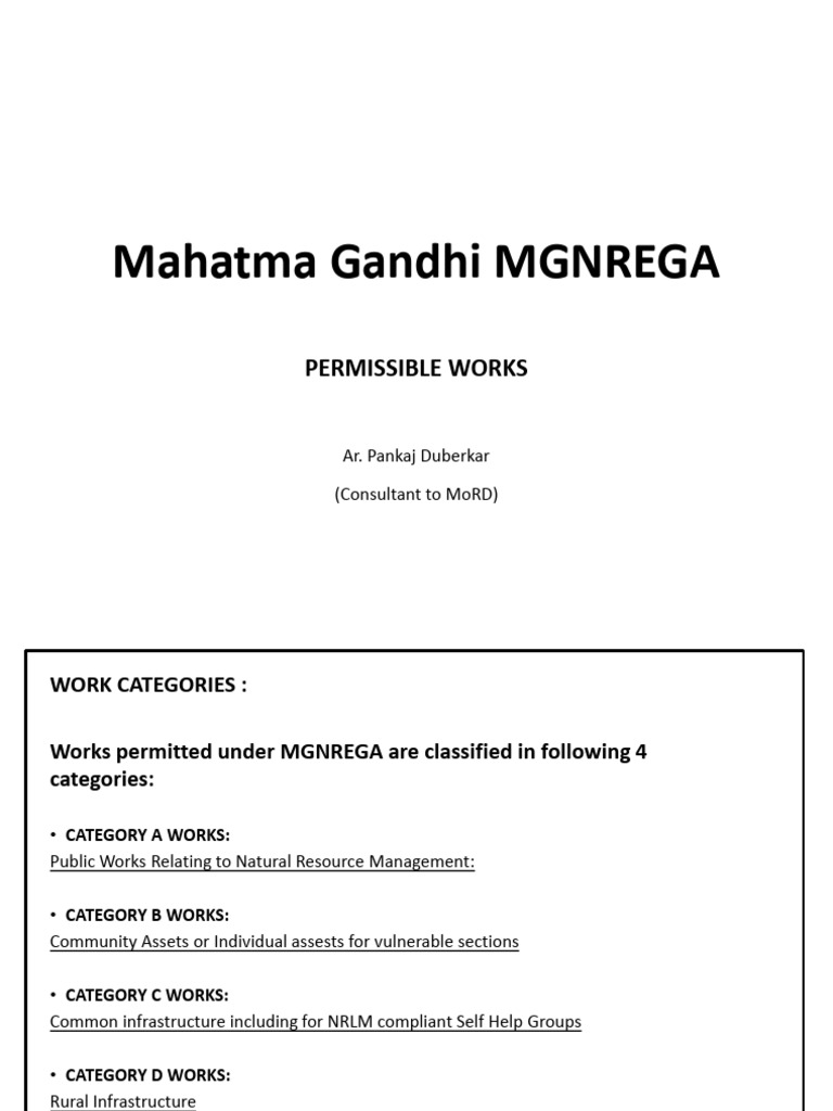 Presentation - Mgnrega Works - 02 03 20151 | PDF | Agriculture | Flood