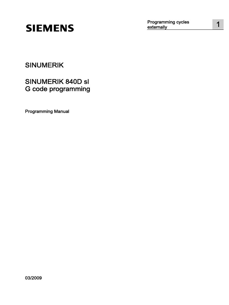 SINUMERIK 840D Sl G Code Programming | PDF | Parameter (Computer Programming) | Safety