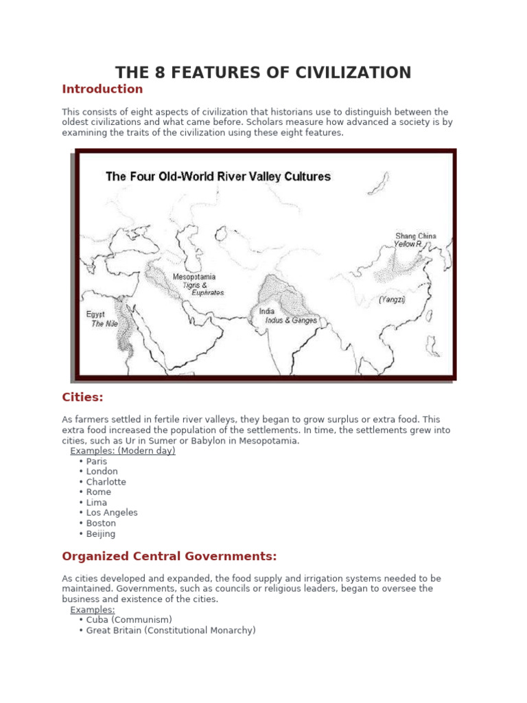 Eight Features of Civilization | PDF | Civilization | Ancient Rome