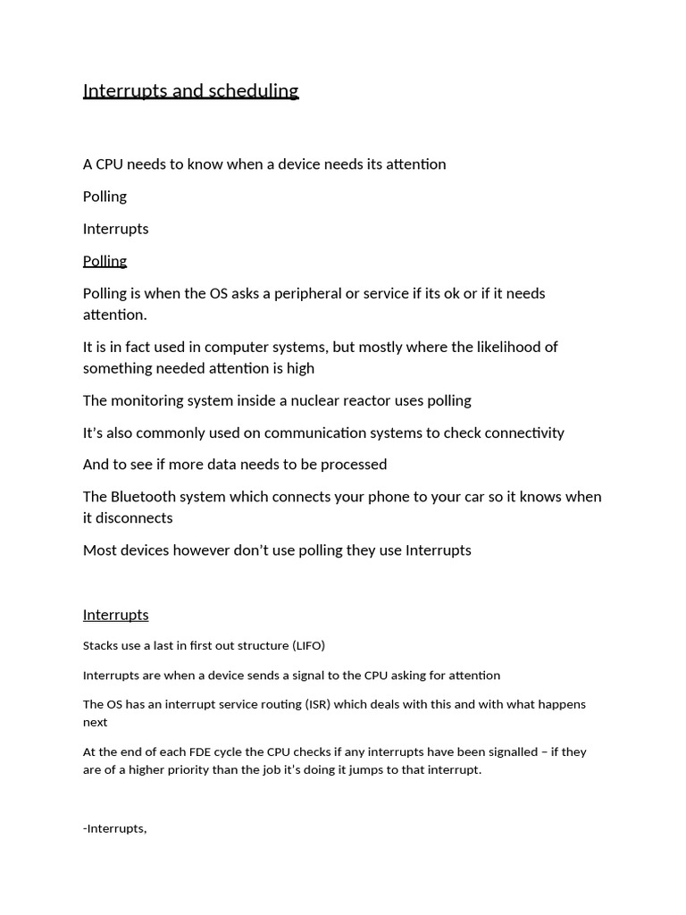 Interrupts and Scheduling | PDF | Operating System | Computer Architecture