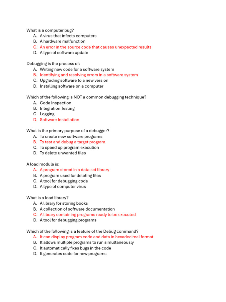 Chapter 5 quiz | PDF | Debugging | Programming