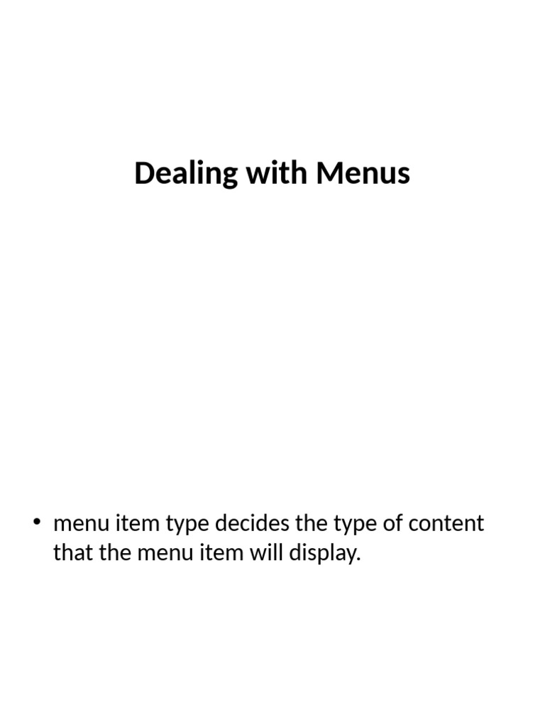 Lecture 8_Dealing with Menus | PDF | Menu (Computing) | Page Layout