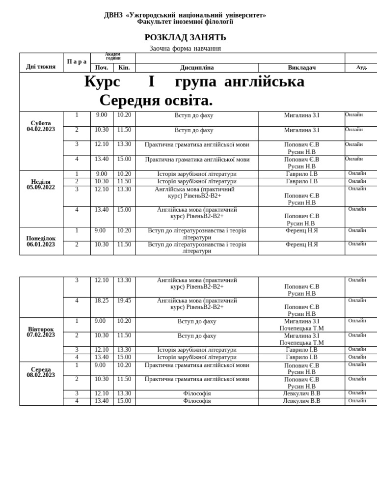 Rozklad ZFN 2023 | PDF