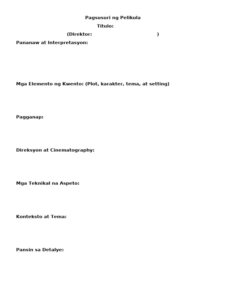 Pagsusuri NG Pelikula | PDF