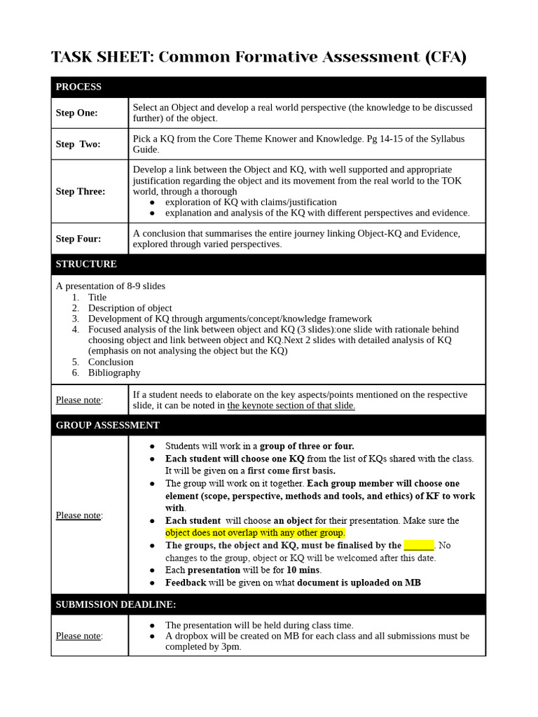 2024-25_TOK_-_CFA__Tasksheet (1) | PDF | Knowledge | Image