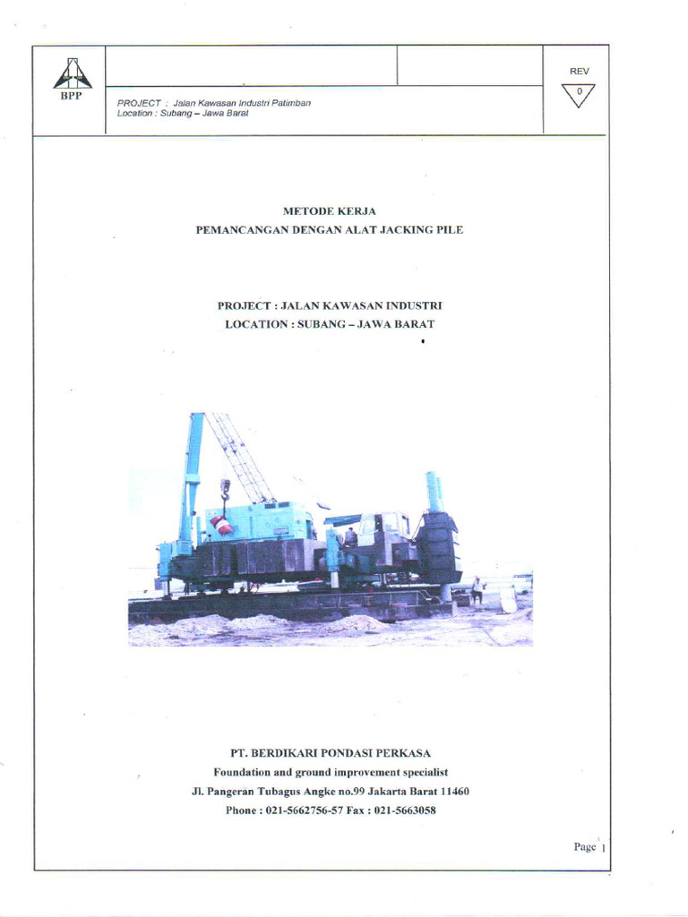 Metode Kerja Pemancangan HSPD | PDF