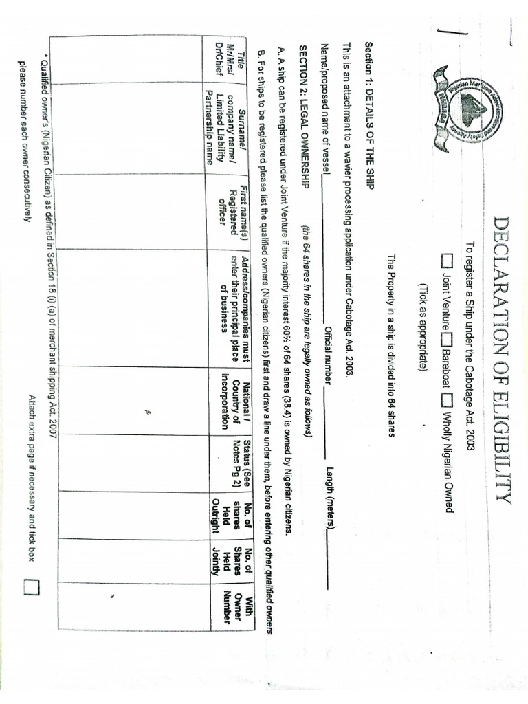 Eligibility Form 1 | PDF