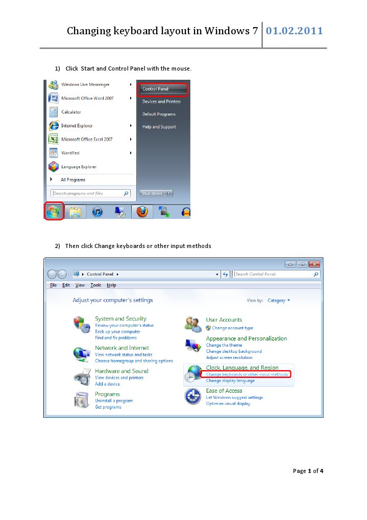 Change Keyboard Layout in Windows 7 | PDF | Foreign Language Studies ...