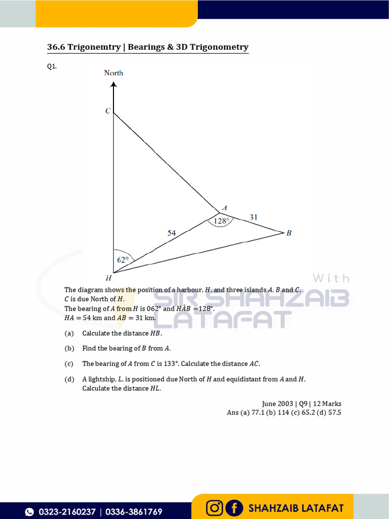 Trig [- Further Practice Questions] | PDF | Geometric Shapes | Geometry