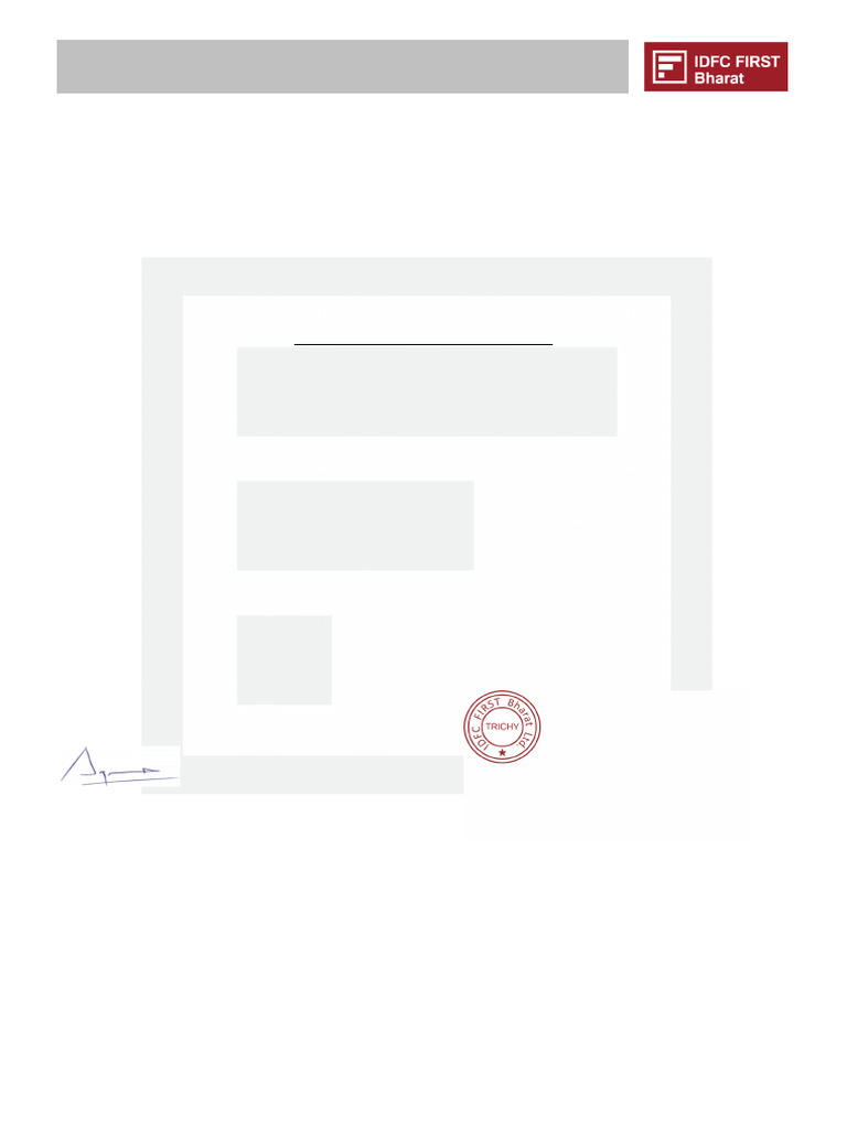 Relieving and Experience Letter: IDFC FIRST Bharat Limited | PDF