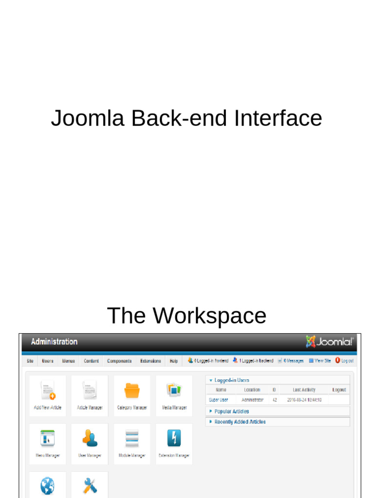 Lecture 6 - Joomla Back-End Interface | PDF