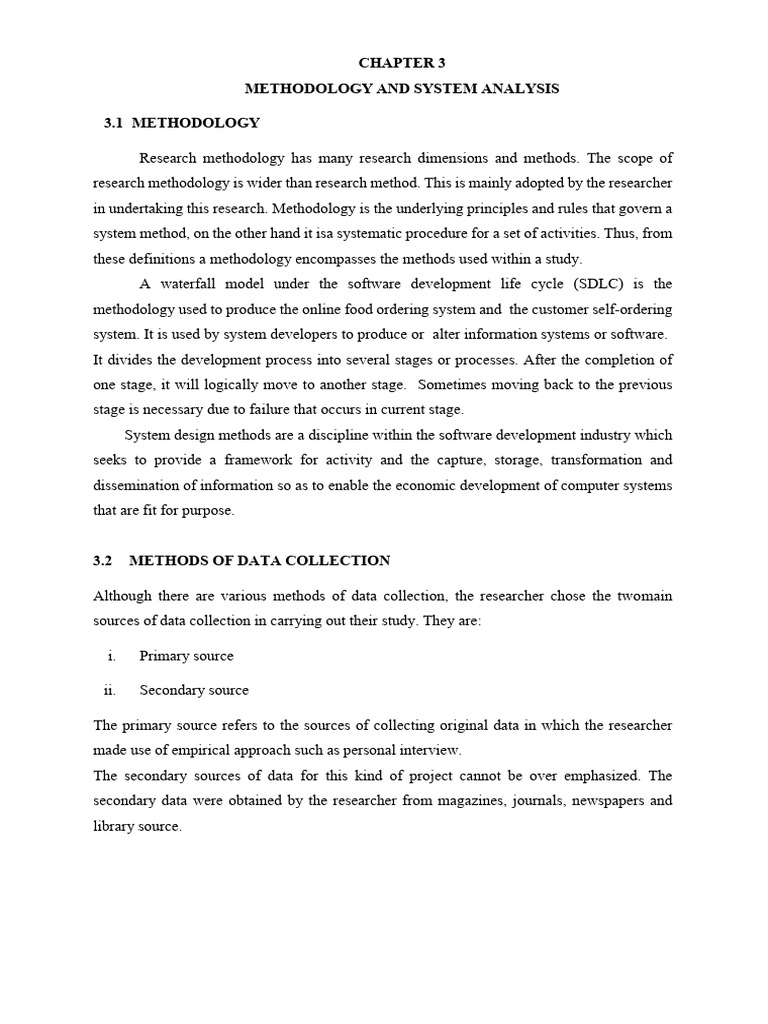 Fast Food Ordering System Methodology | PDF | System | Methodology