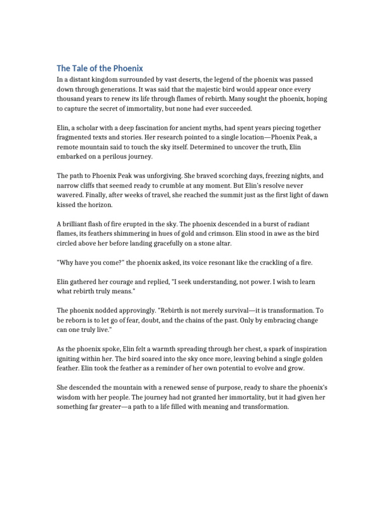 Tale of the Phoenix | PDF