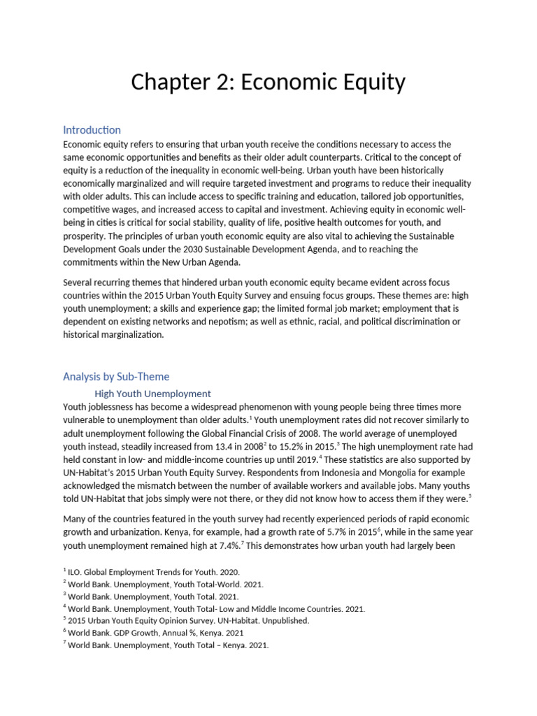Urban Youth Economic Equity Challenges | PDF | Unemployment | Poverty ...