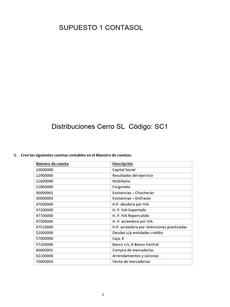 Supuesto 1 Contasol | PDF | Contabilidad | Factura