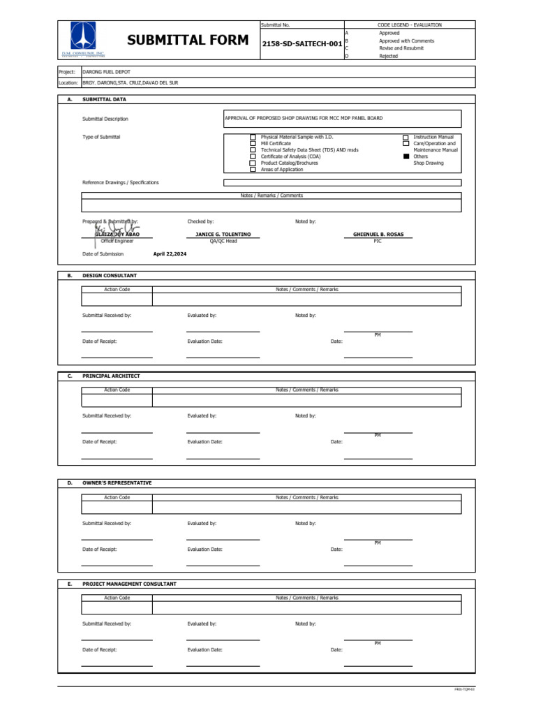 2158 SD Saitech 001 | PDF | Construction Management | Written Communication