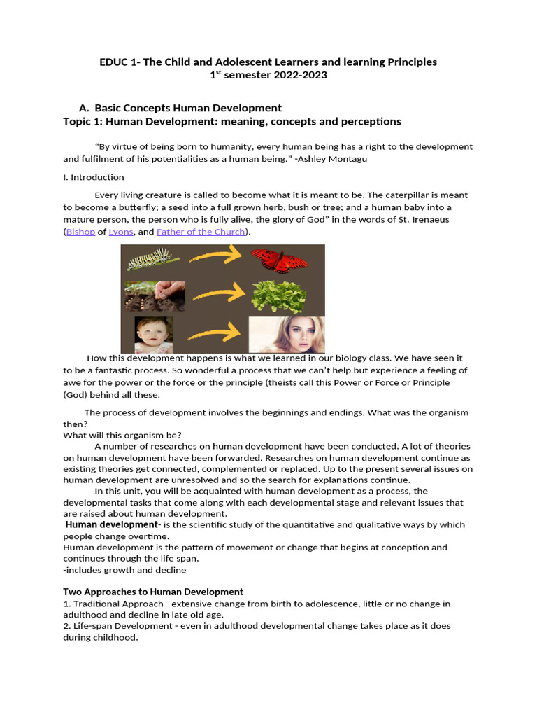 EDUC 1 Child and Adolescent Notes | PDF | Classical Conditioning ...