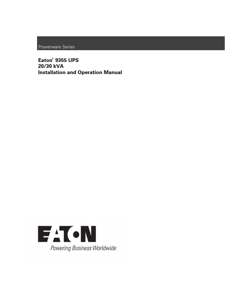 Ups 9355 Eaton | PDF | Electrical Wiring | Electromagnetic Interference