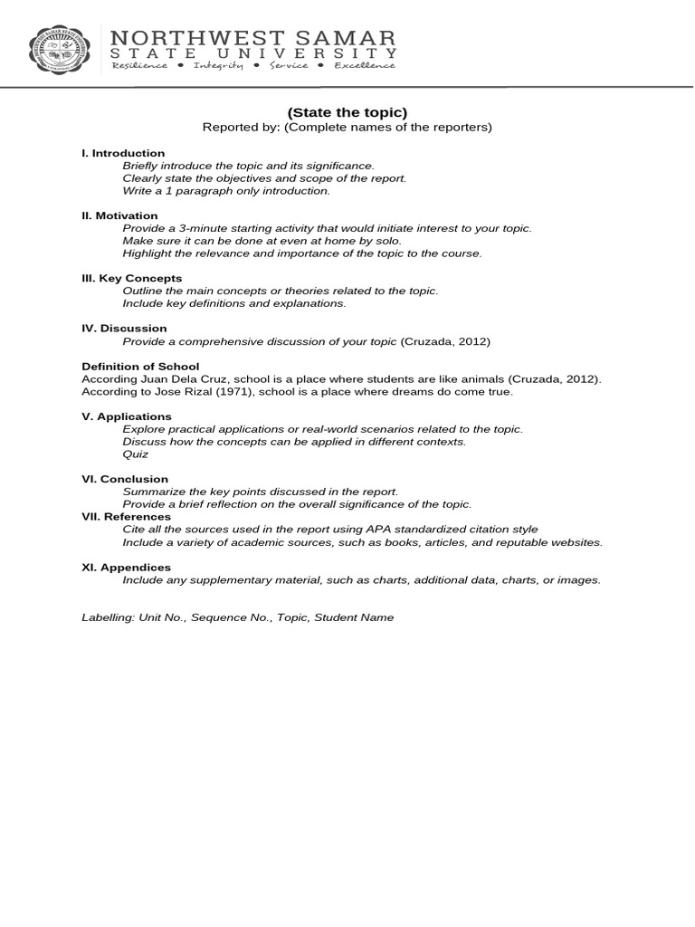 Handouts Format | PDF