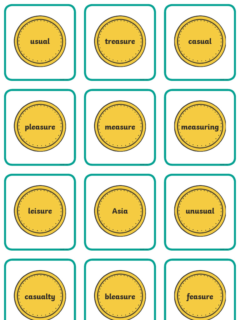 Coin Word Cards | PDF