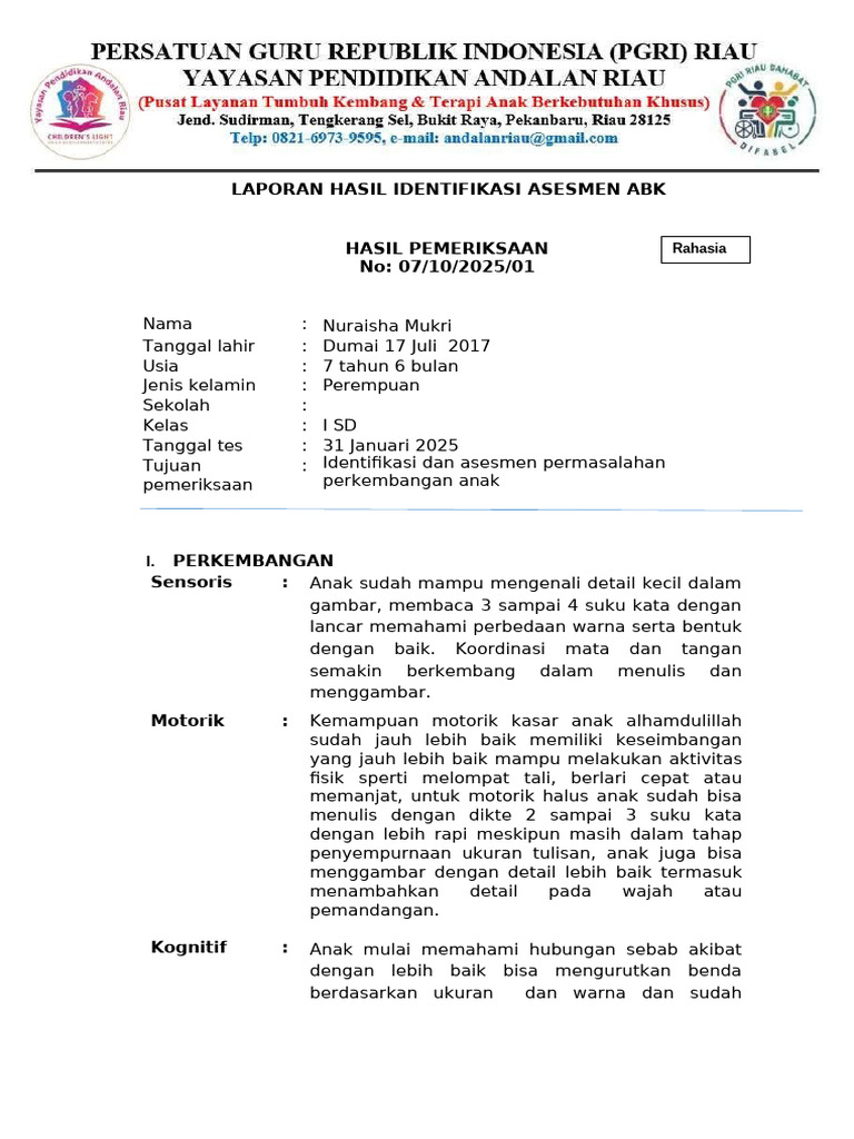 Contoh Laporan 222222 | PDF