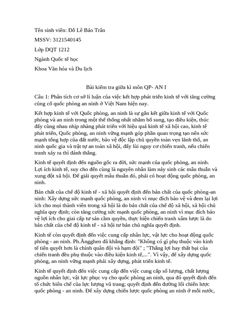 bài kiểm tra QPAN 1 | PDF