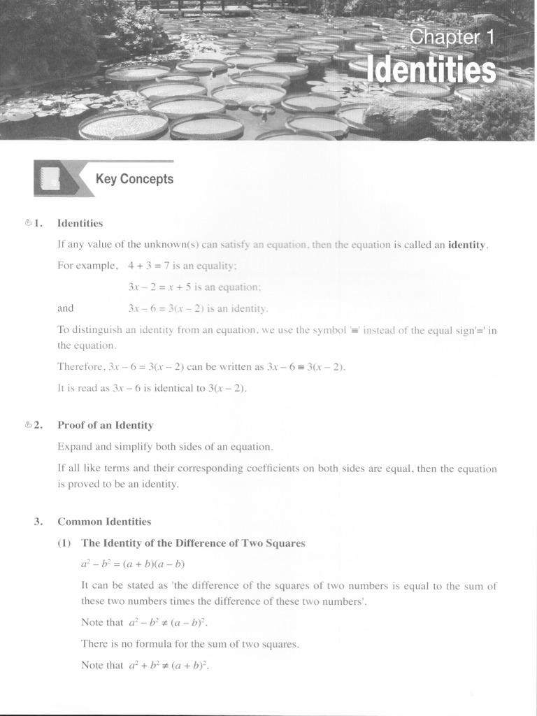 Maths Made Simple Form2 Ch.1 Identities Question (Textbook P.1-15) | PDF