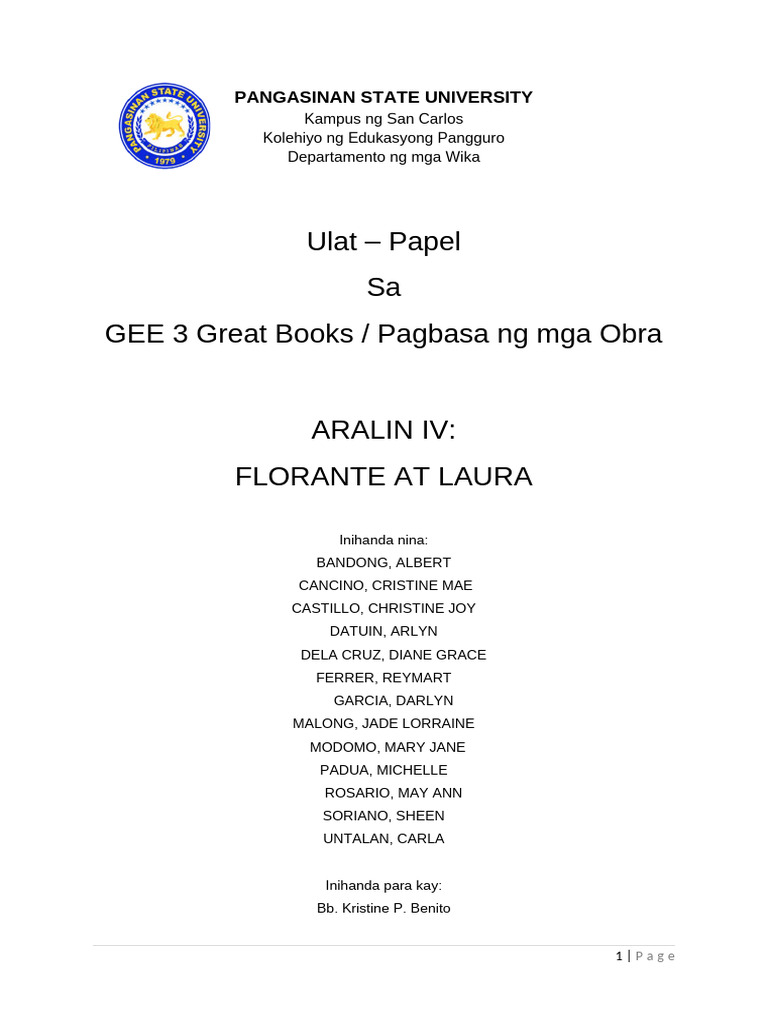 Gee 3 Ulat Papel | PDF