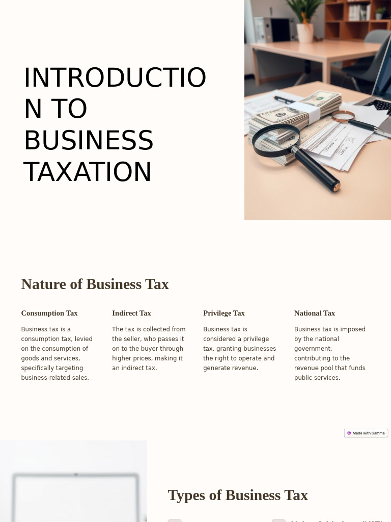 Introduction To Business Taxation | PDF | Taxes | Value Added Tax