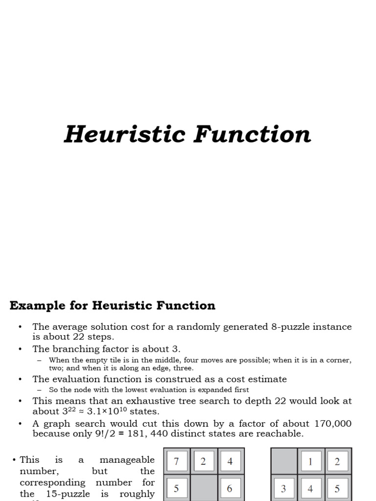 Heuristic Functions in 8-Puzzle Solutions | PDF | Algorithms And Data ...