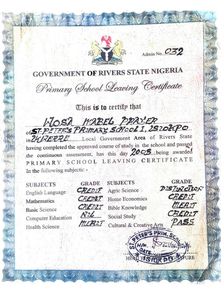 First School Leaving Certificate | PDF