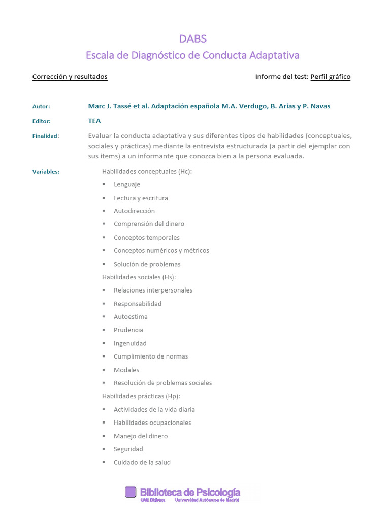 Dabs | PDF | Discapacidad intelectual | Trastorno del desarrollo