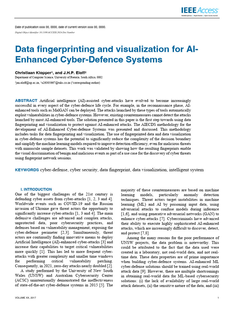 Data Fingerprinting and Visualization for AI | PDF | Internet Protocols | Port (Computer Networking)