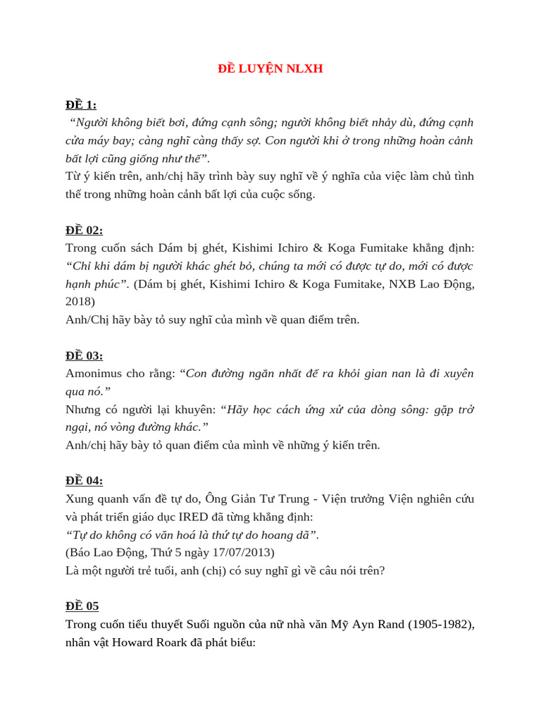 ĐỀ NLXH HSG | PDF