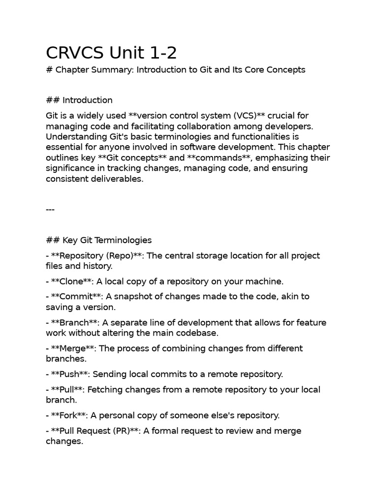 CRVCS Unit 1-2 | PDF | Version Control | Computer File