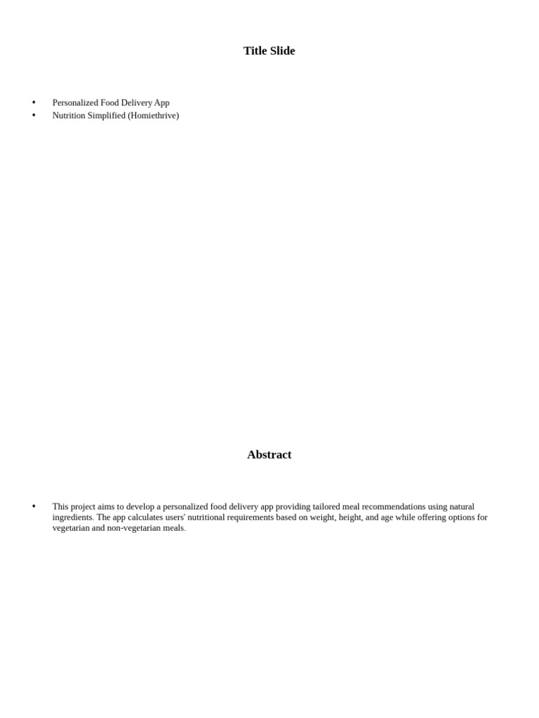 Personalized Food Delivery App Presentation | PDF