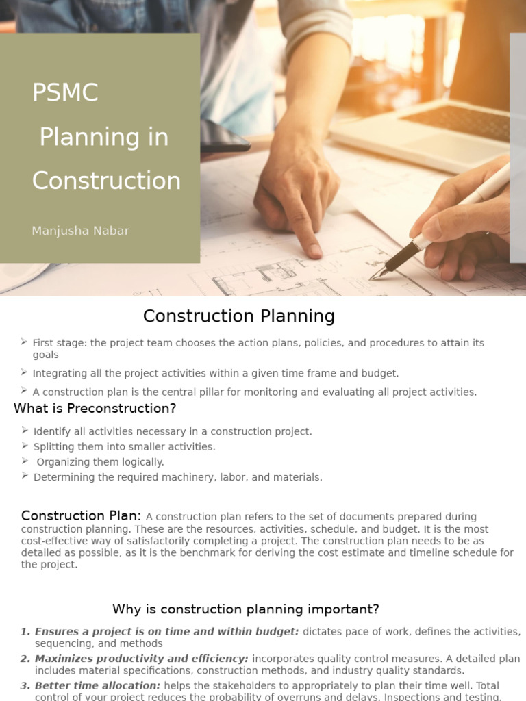 Construction Planning Essentials | PDF | Business
