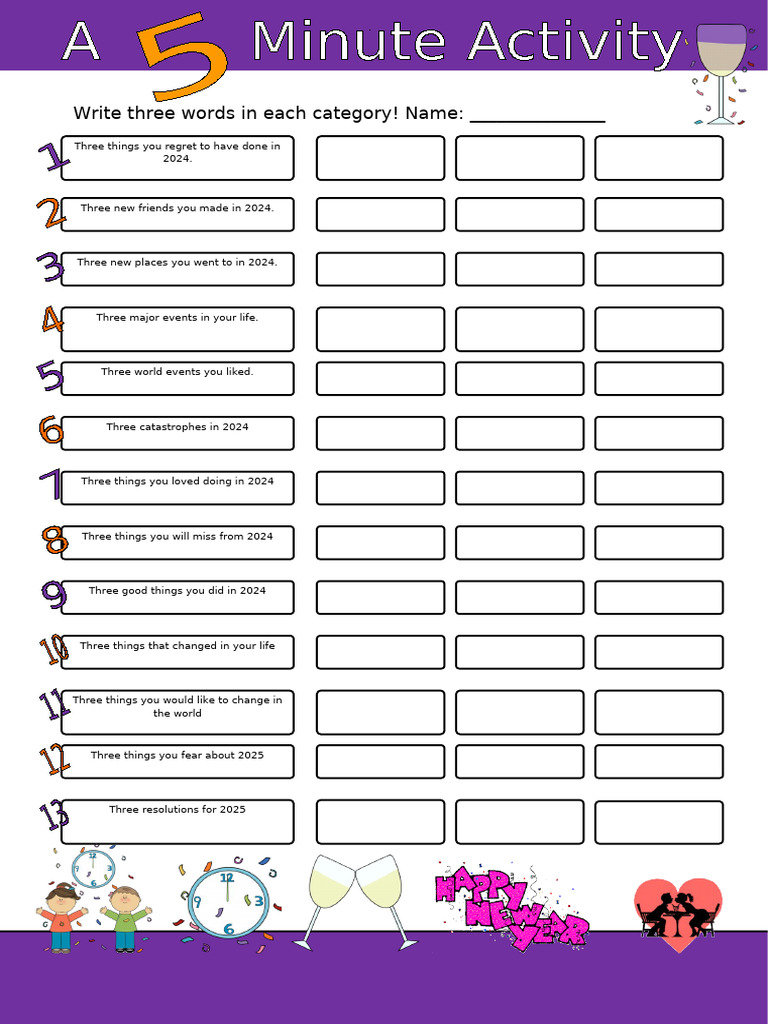 A 5 Minute Activity 201213 Fun Activities Games Games Tests Warmers ...