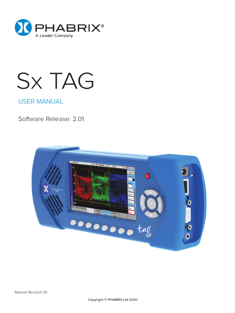 Phabrix SxTAG - Manual | PDF | Power Supply | Film And Video Technology