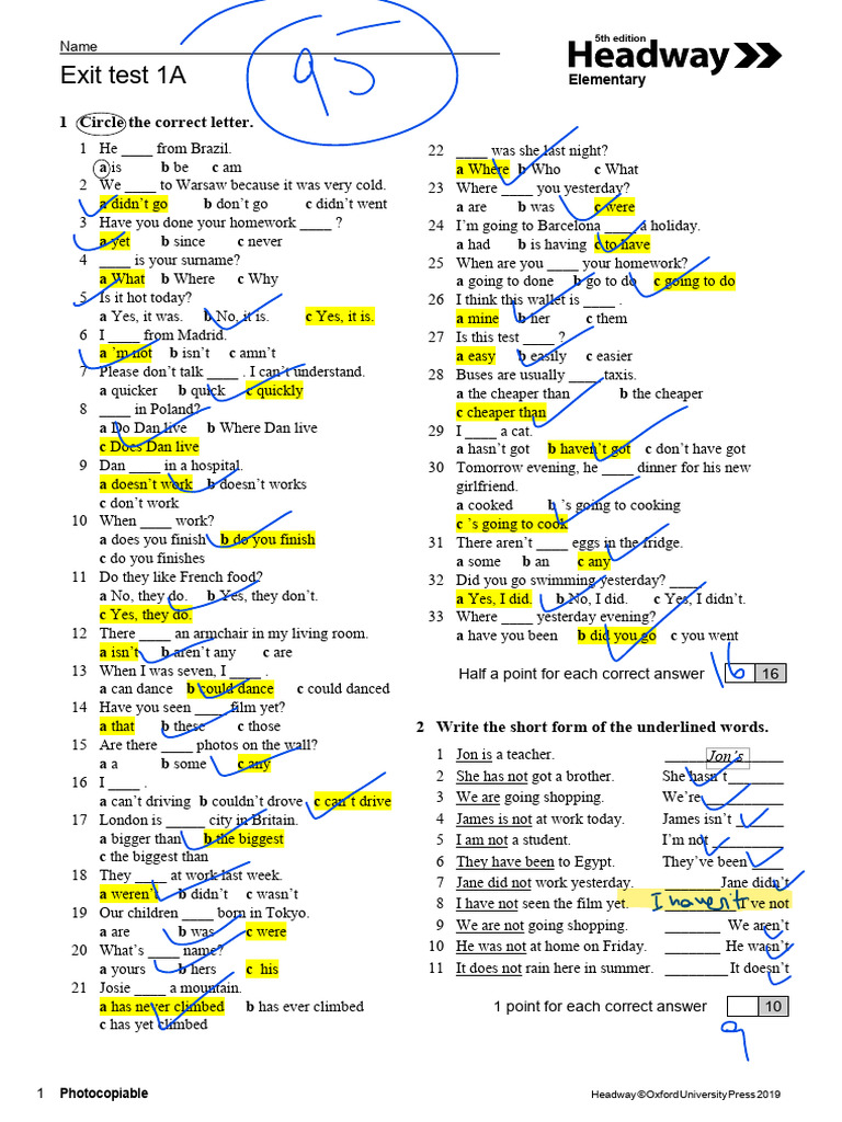 HW5e Elem Exit Test 01A Rumeysa | PDF | Linguistics