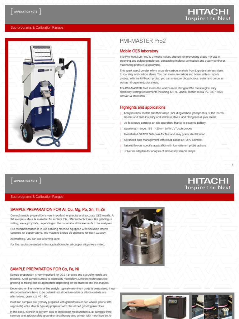 PMI MASTER Pro2 - Calibration Ranges | PDF | Manganese | Chromium